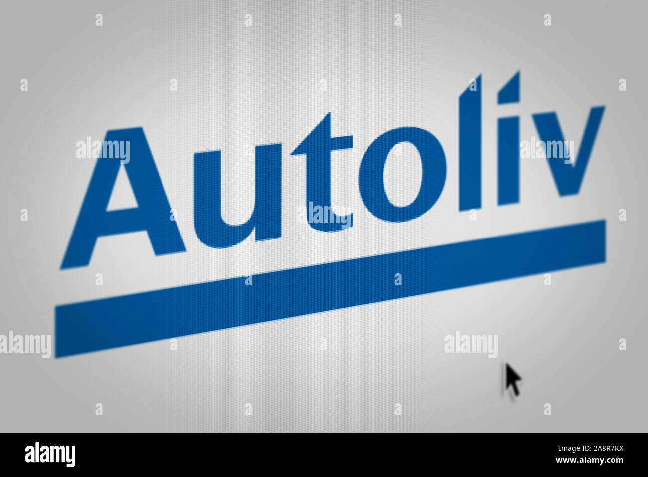 Logo of the public company Autoliv displayed on a computer screen in close-up. Credit: PIXDUCE ...