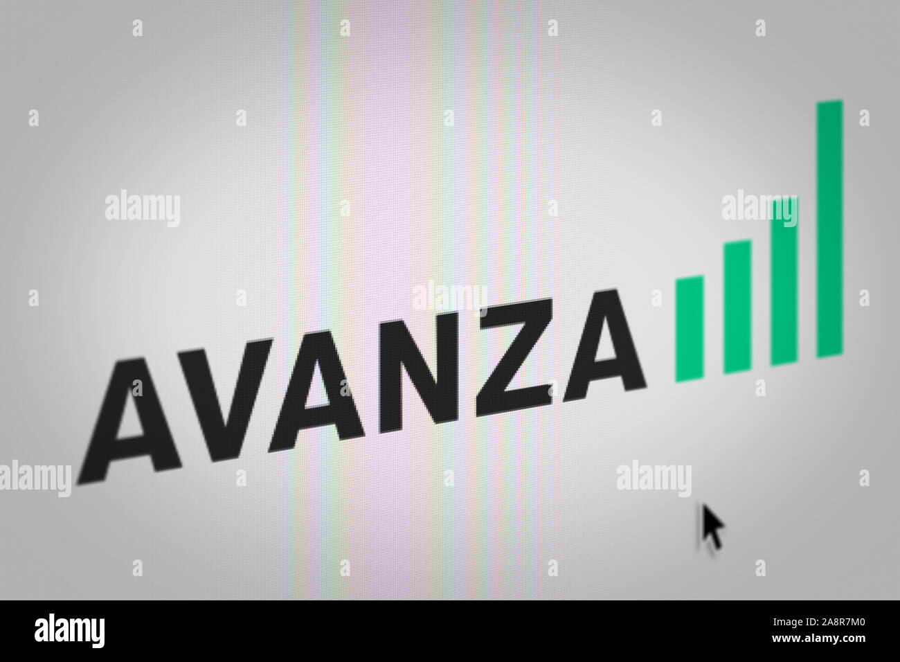 Logo of the public company Avanza displayed on a computer screen in ...