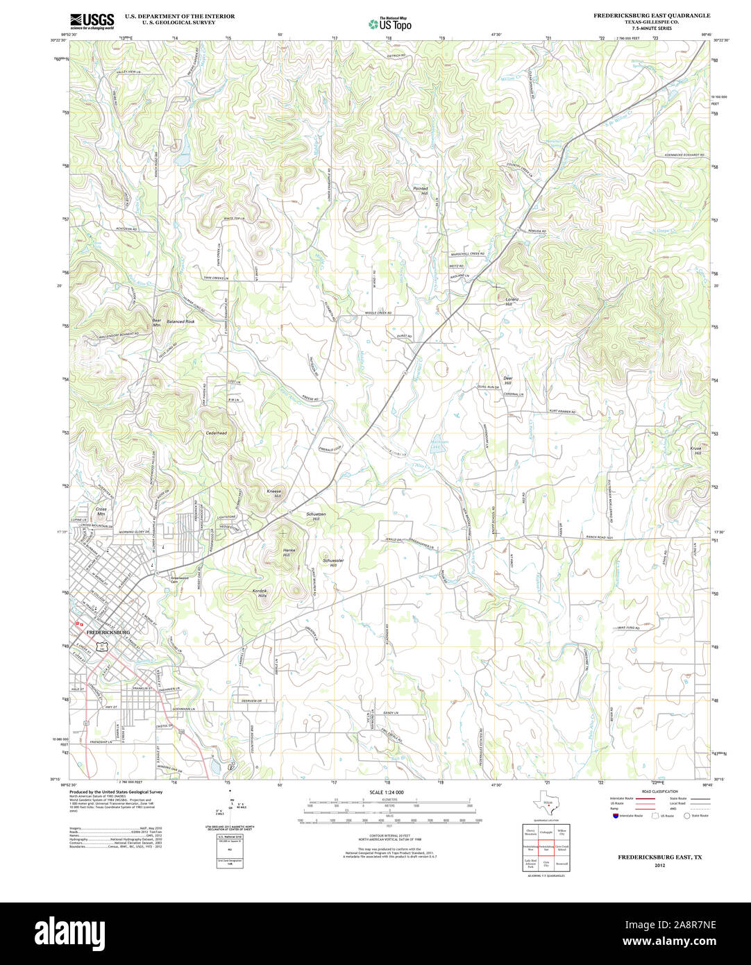 Fredericksburg texas map hi-res stock photography and images - Alamy