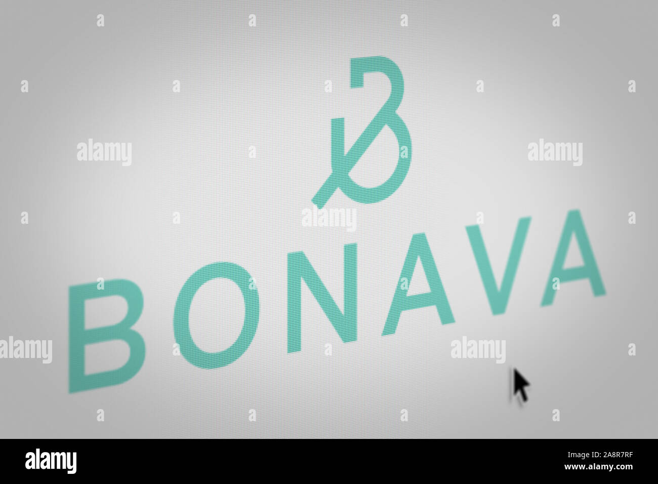 Logo of the public company Bonava displayed on a computer screen in ...
