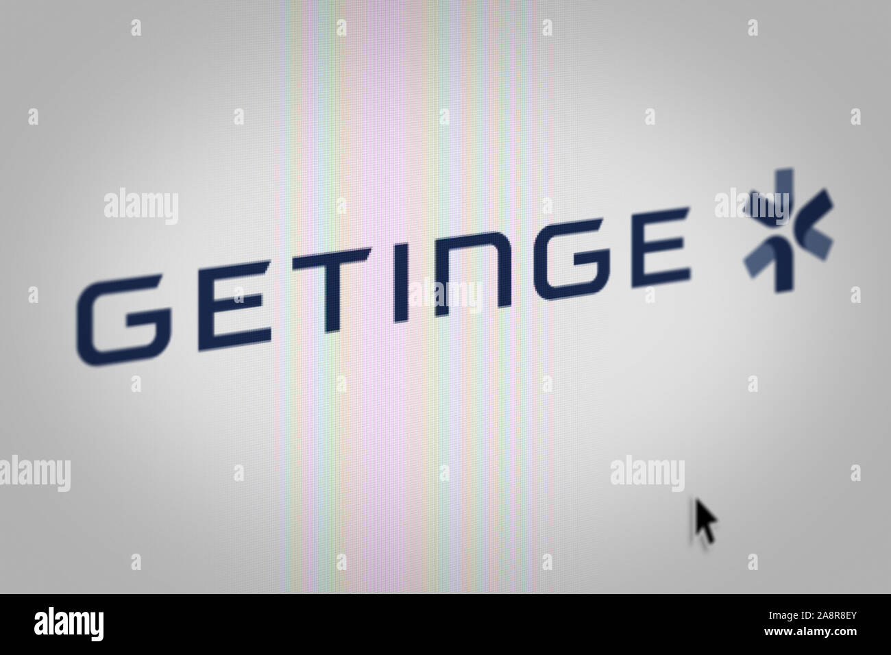 Logo of the public company Getinge displayed on a computer screen in ...