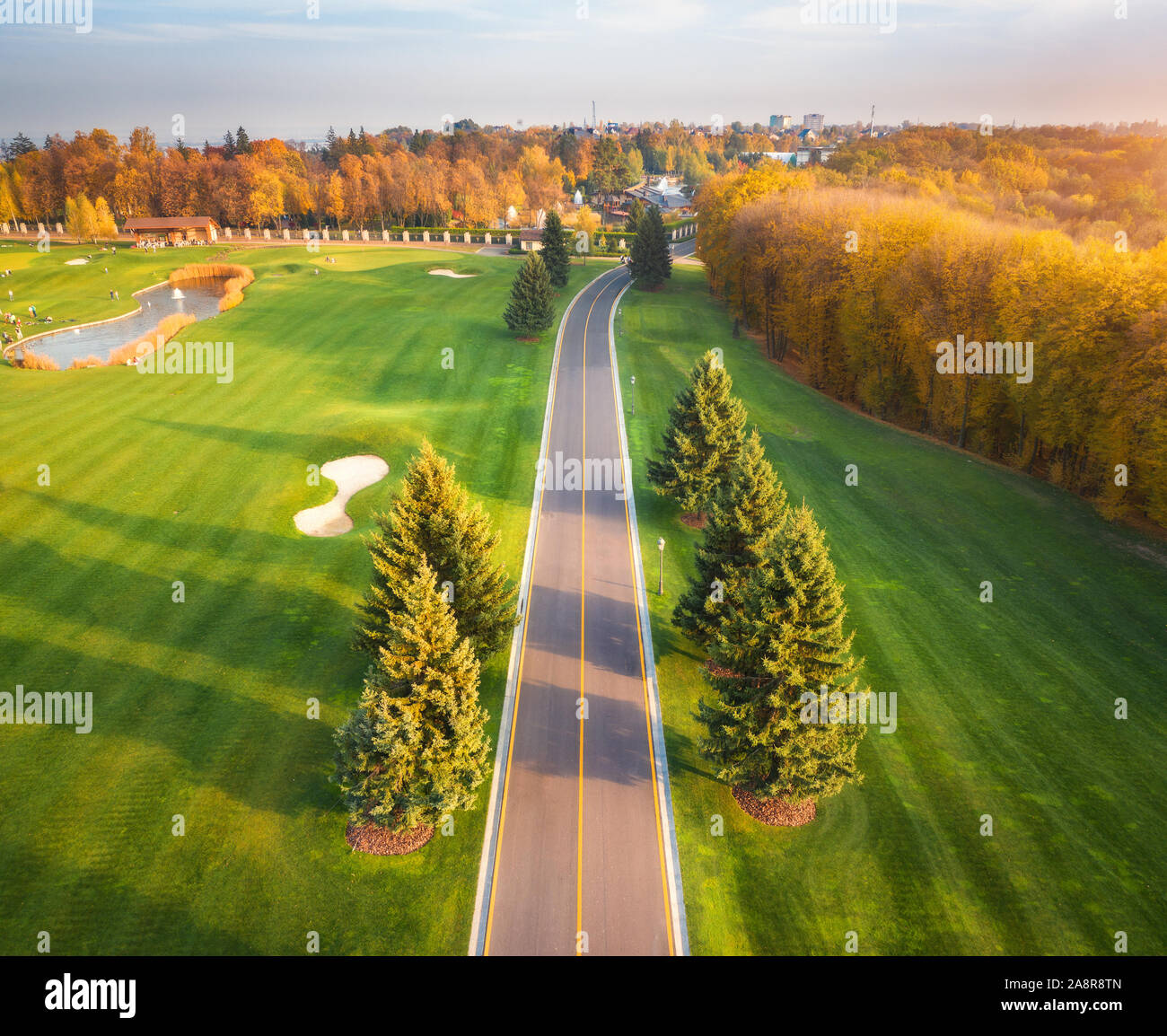 Aerial view of golf course hi-res stock photography and images - Alamy