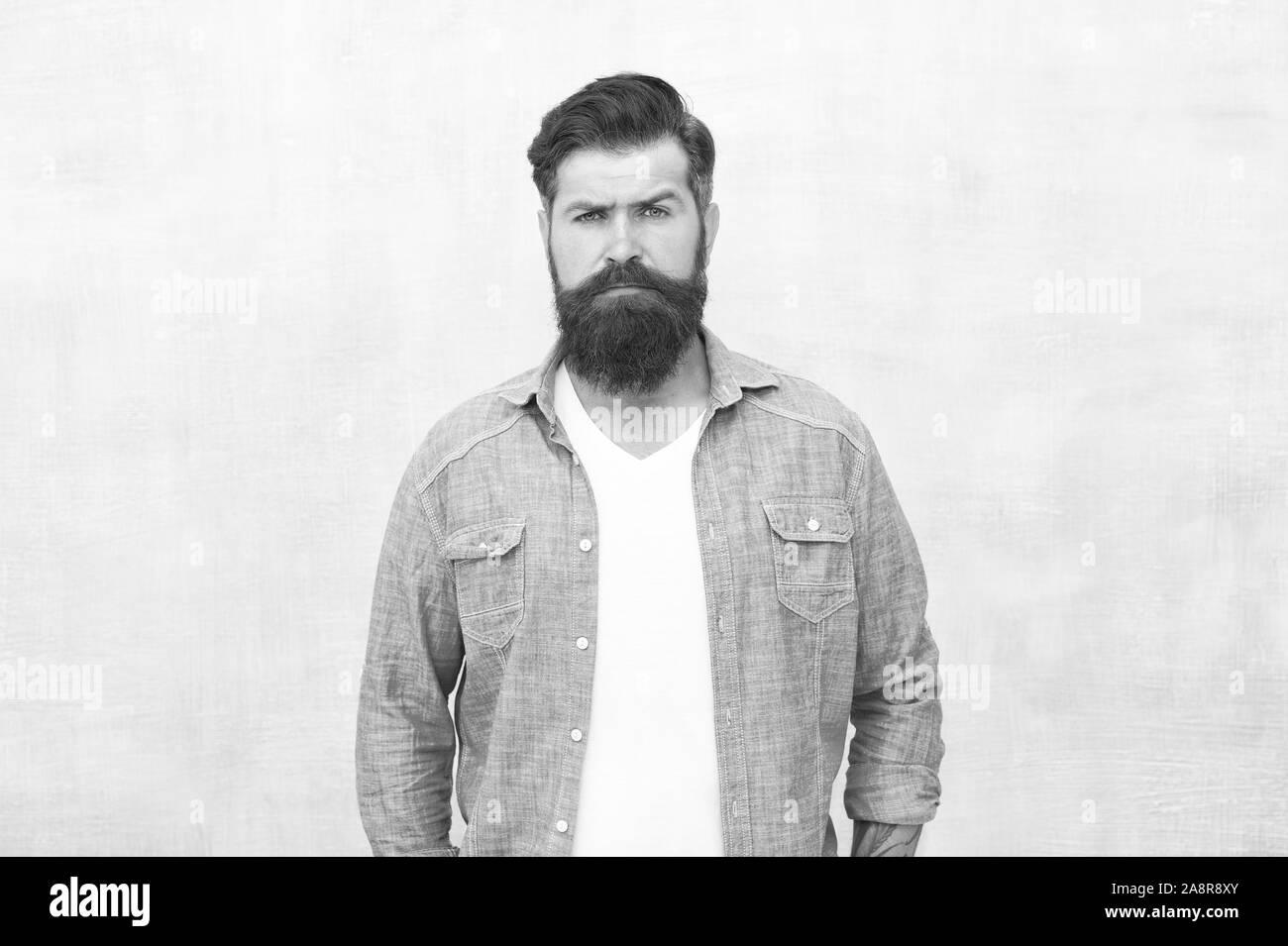 Bearded Man Trendy Hipster Style Masculinity And Male Beauty Concept