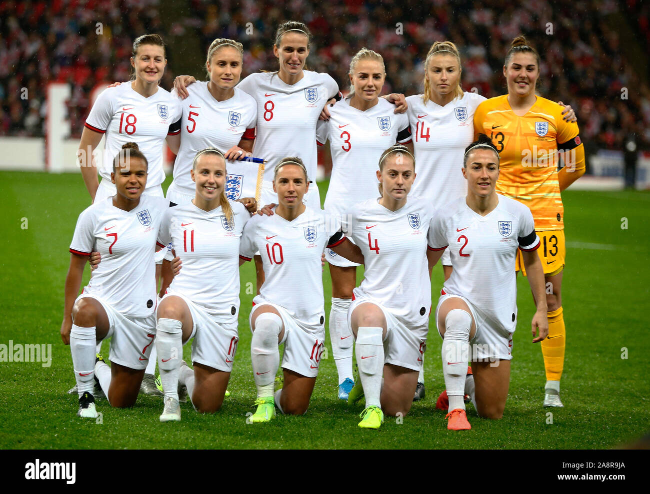LONDON, ENGLAND. NOVEMBER 09: England Women Team Back Row:- L-R Ellen ...