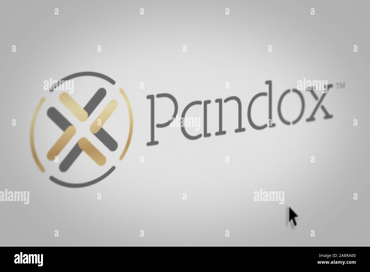 Logo of the public company Pandox displayed on a computer screen in ...