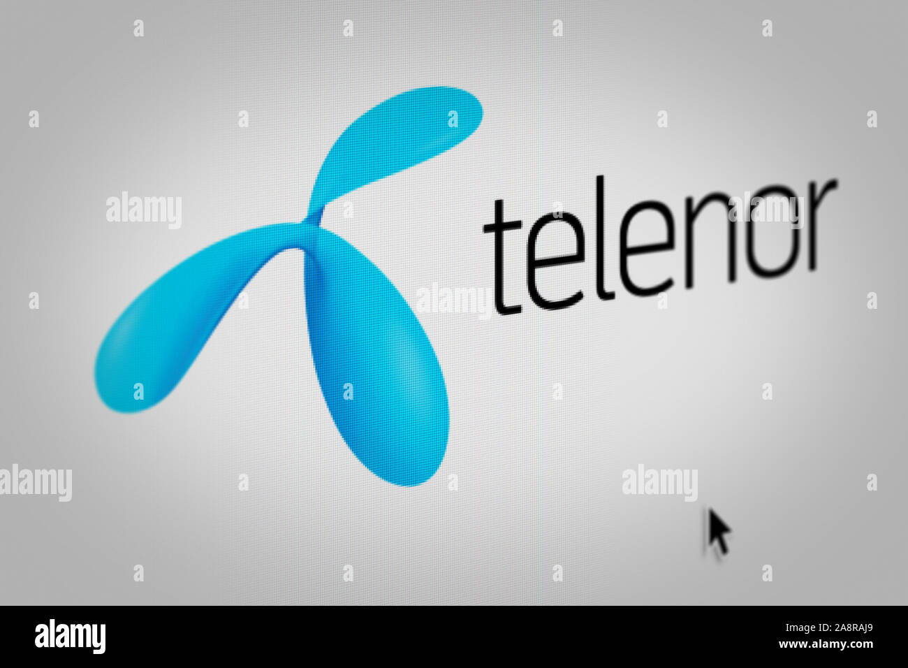 Logo of the public company Telenor displayed on a computer screen in ...