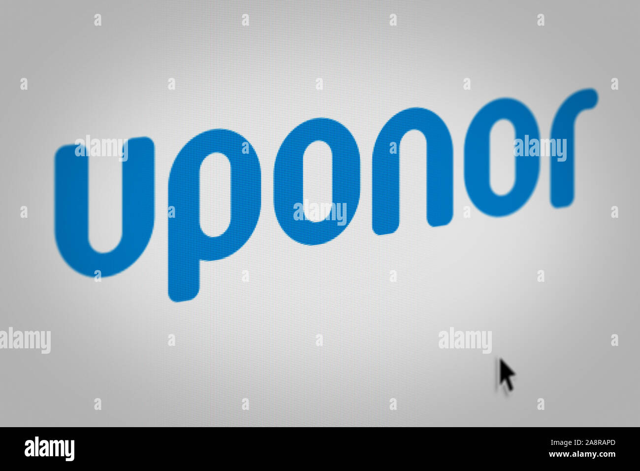 Logo of the public company Uponor displayed on a computer screen in ...