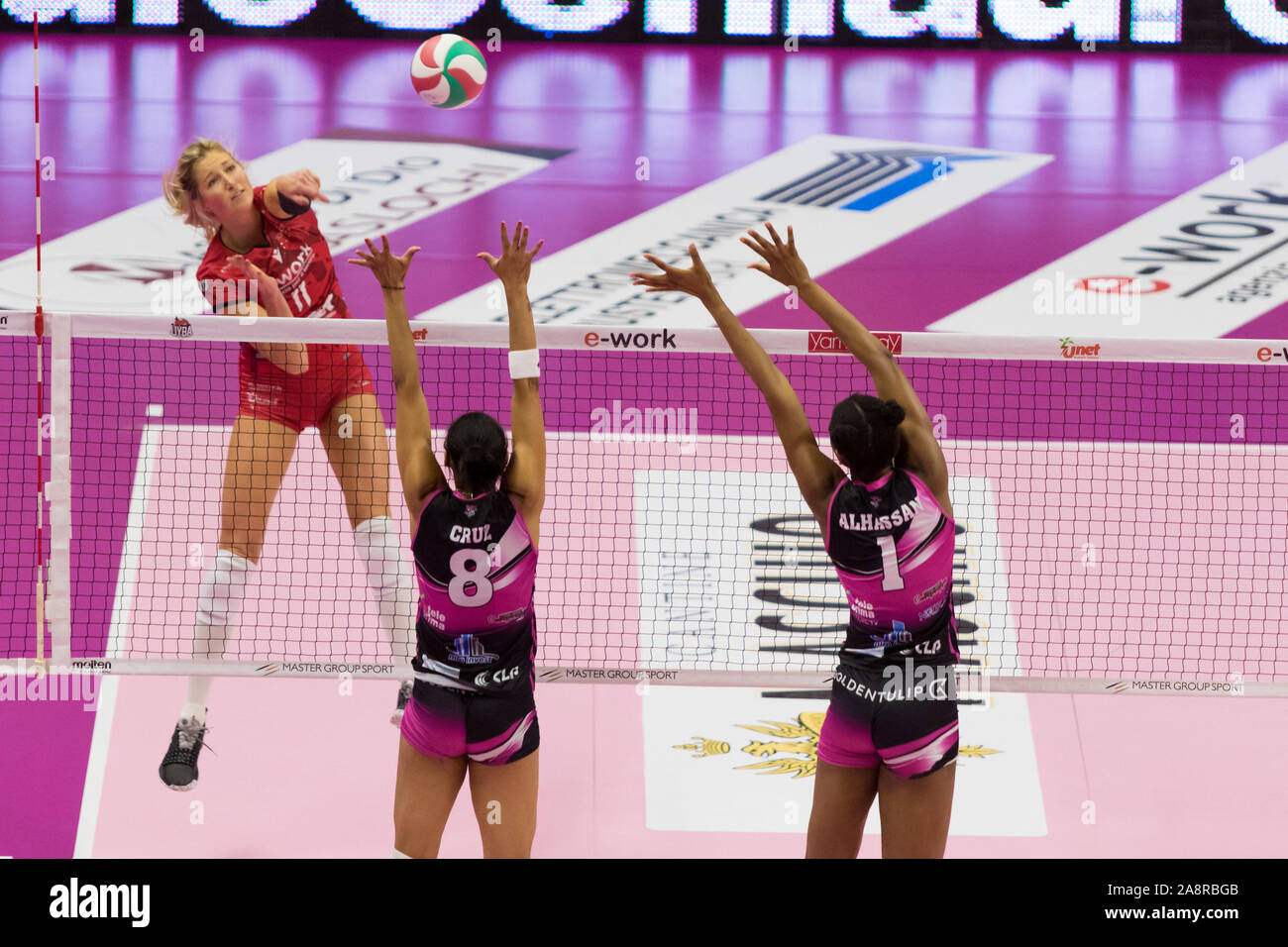 spike of karsta lowe ,uyba) during Unet E-Work Busto Arsizio vs Golden ...