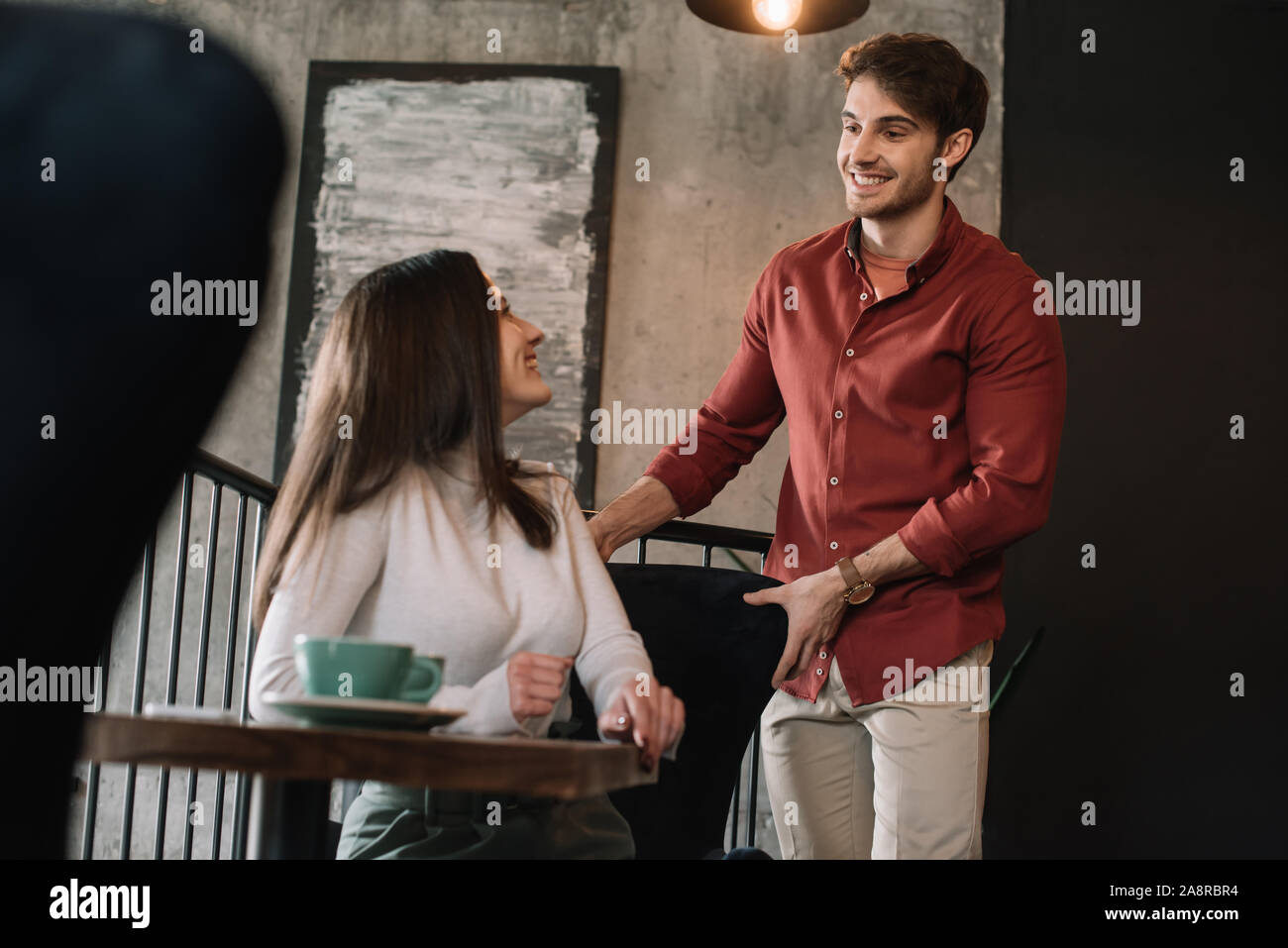 Girl Pushing Table High Resolution Stock Photography and Images - Alamy