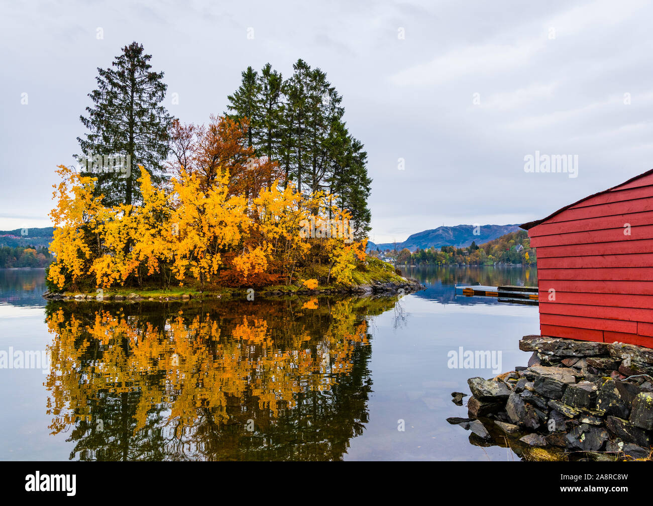 Autumn colours in Fana, Bergen, Norway Stock Photo - Alamy