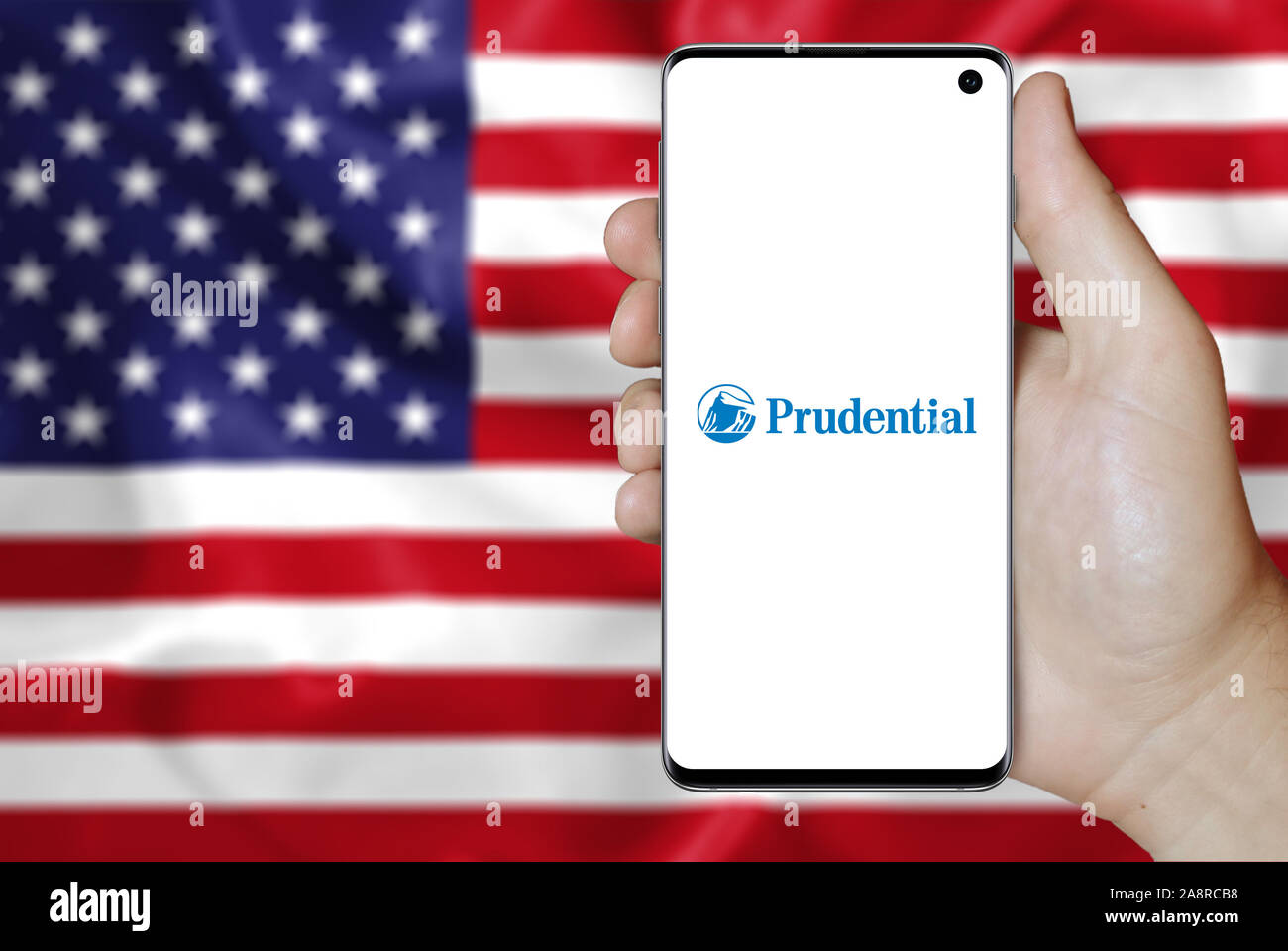 Logo of public company Prudential Financial displayed on a smartphone ...