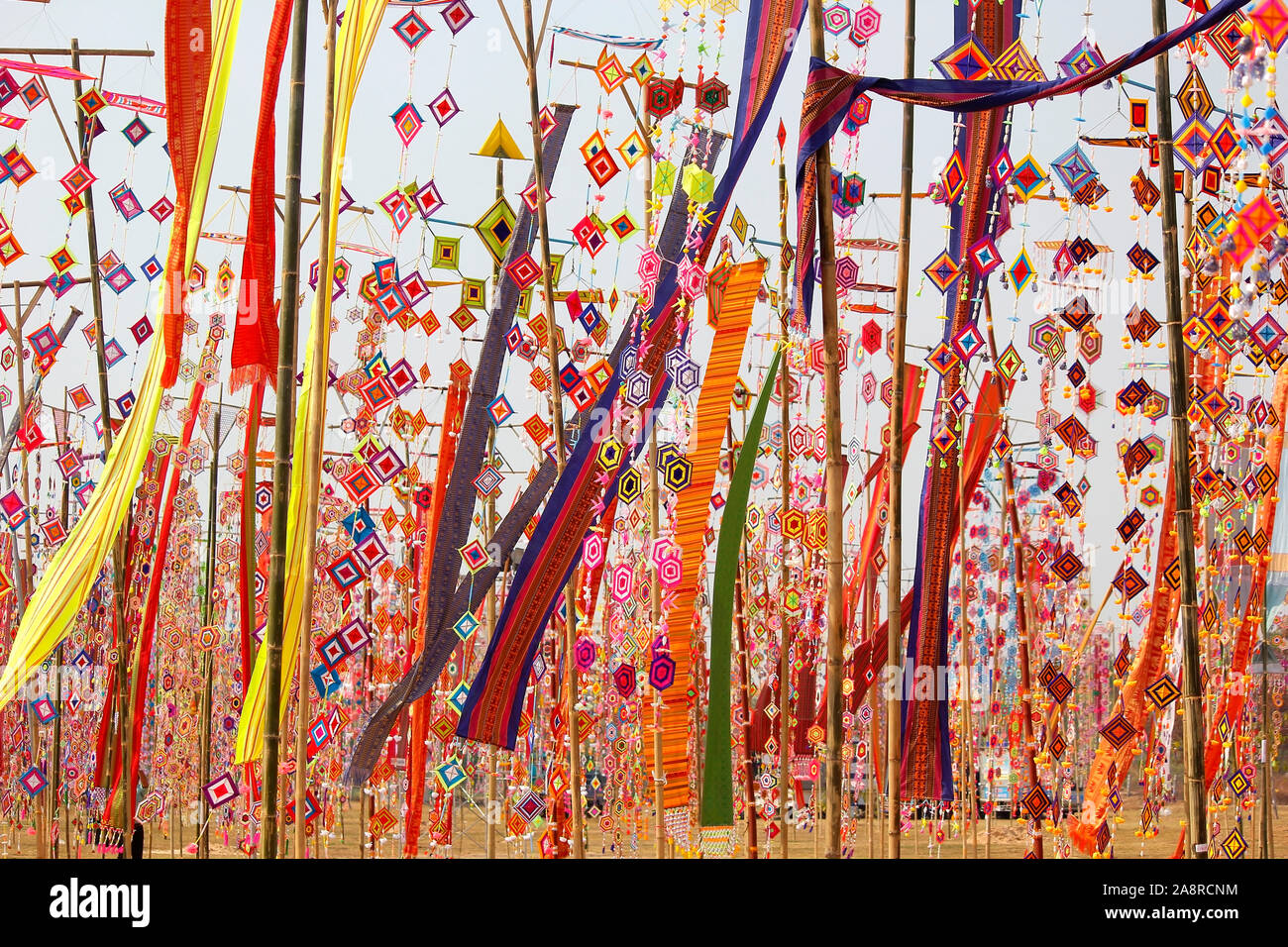 colorful tung flag with beautiful sky background Stock Photo - Alamy