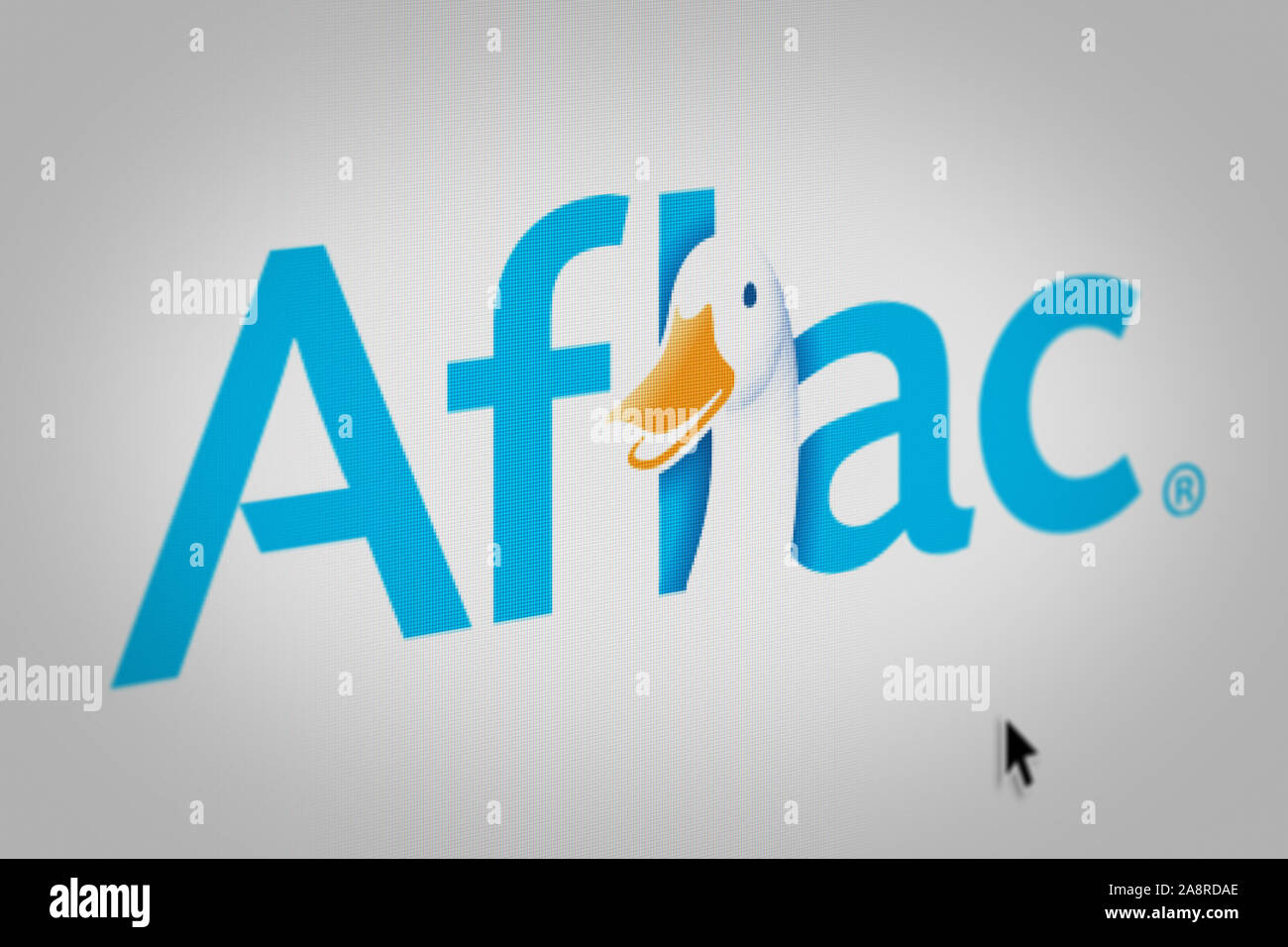 Logo of the public company AFLAC Inc displayed on a computer screen in ...