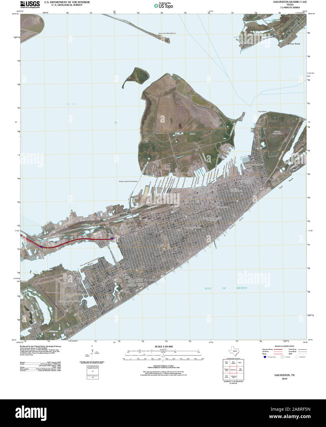 Map of galveston texas hi-res stock photography and images - Alamy