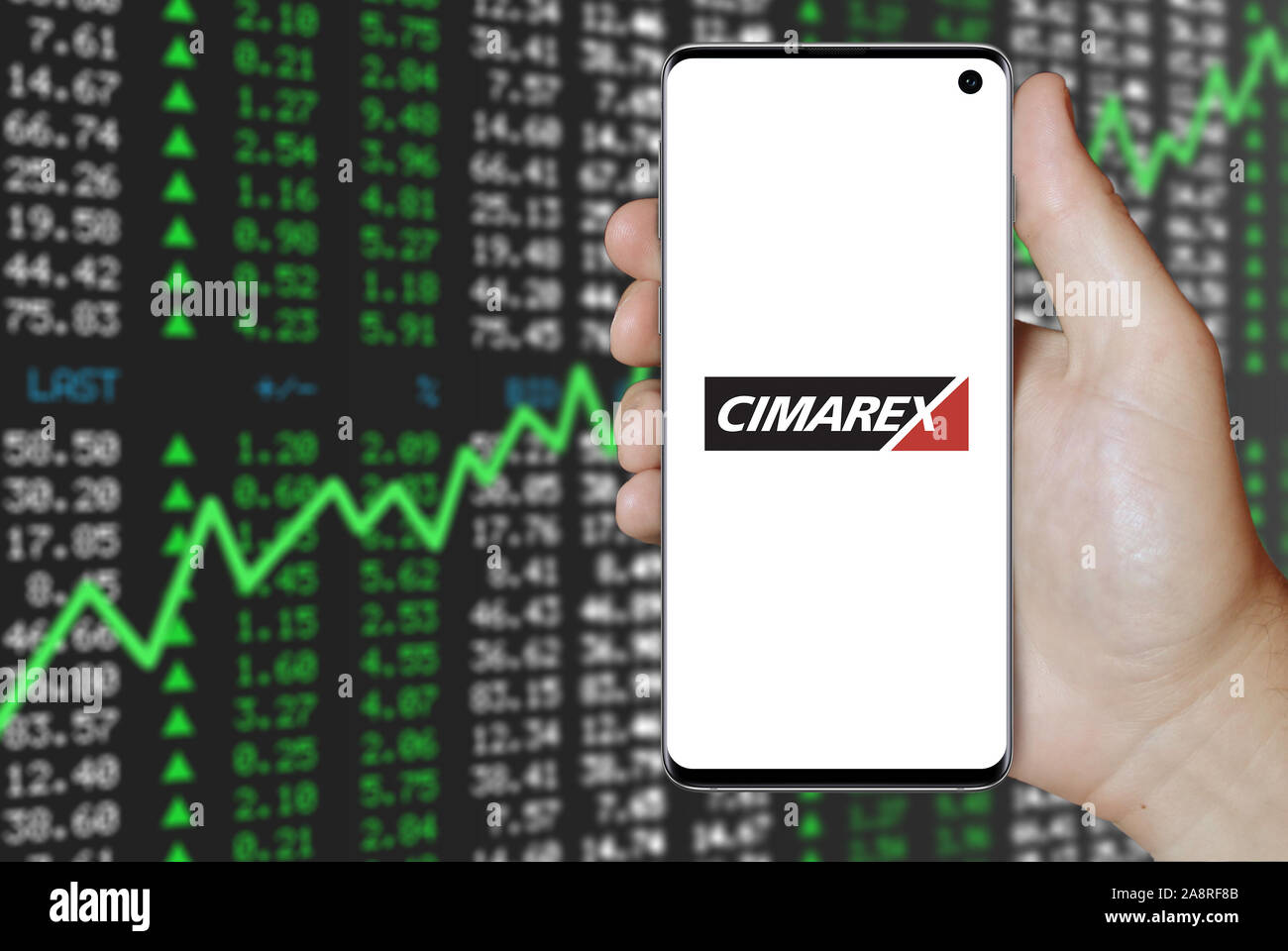 Logo of public company Cimarex Energy displayed on a smartphone ...