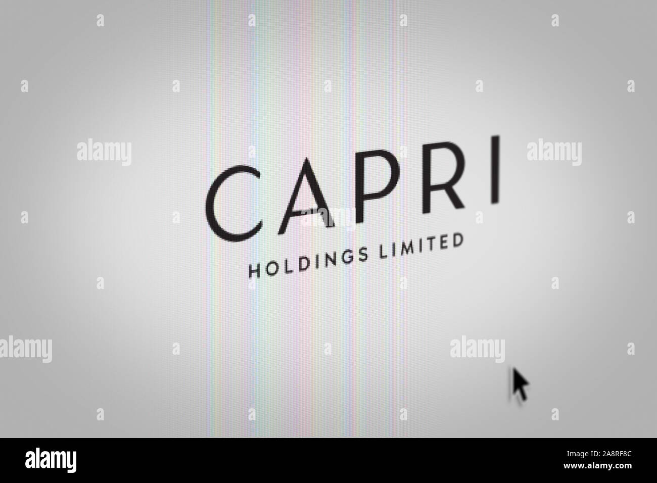 Logo of the public company Capri Holdings displayed on a computer ...