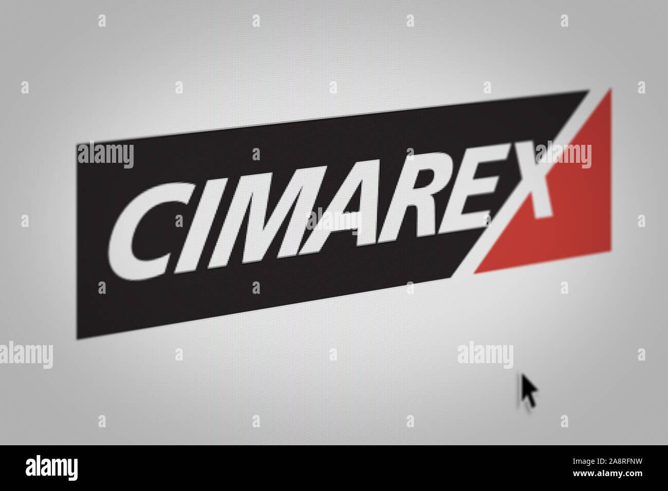 Logo of the public company Cimarex Energy displayed on a computer ...