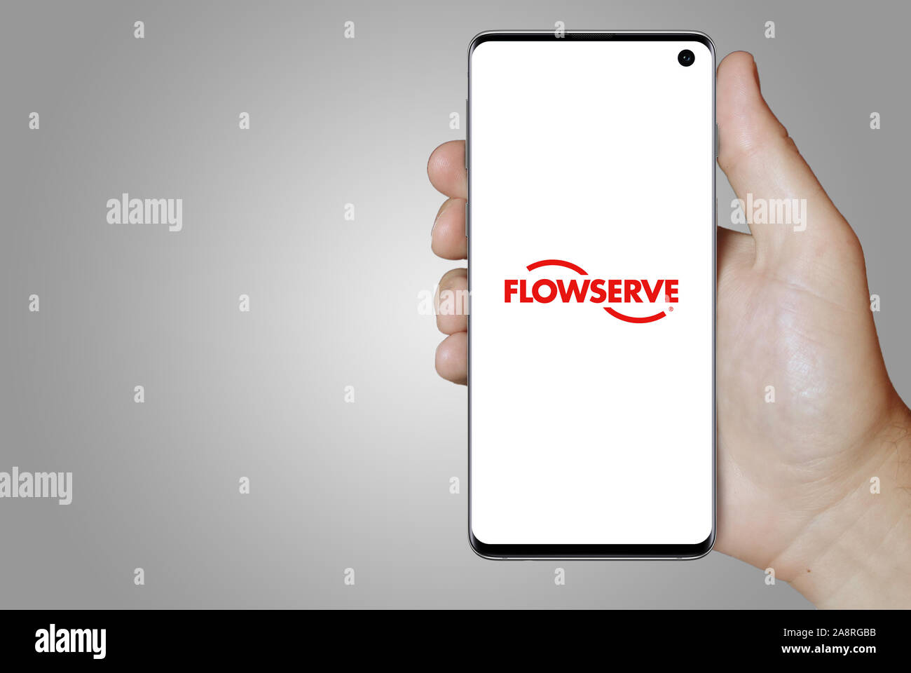 Logo of public company Flowserve Corporation displayed on a smartphone ...