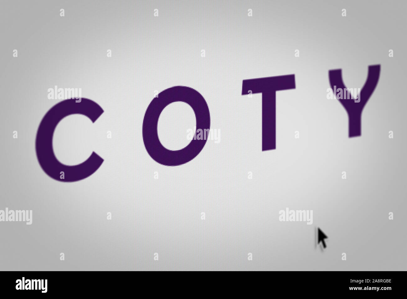 Logo of the public company Coty, Inc displayed on a computer screen in ...