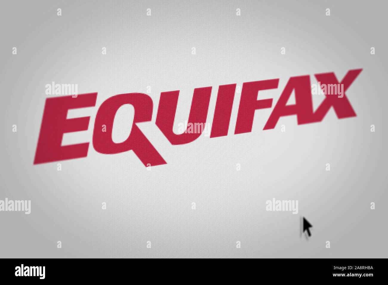 Logo of the public company Equifax Inc. displayed on a computer screen ...