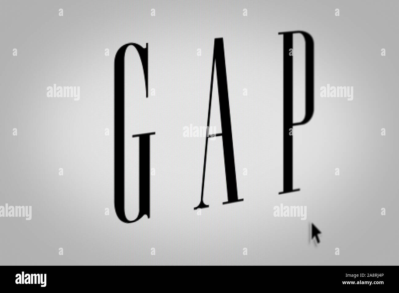 Logo of the public company Gap Inc. displayed on a computer screen in ...