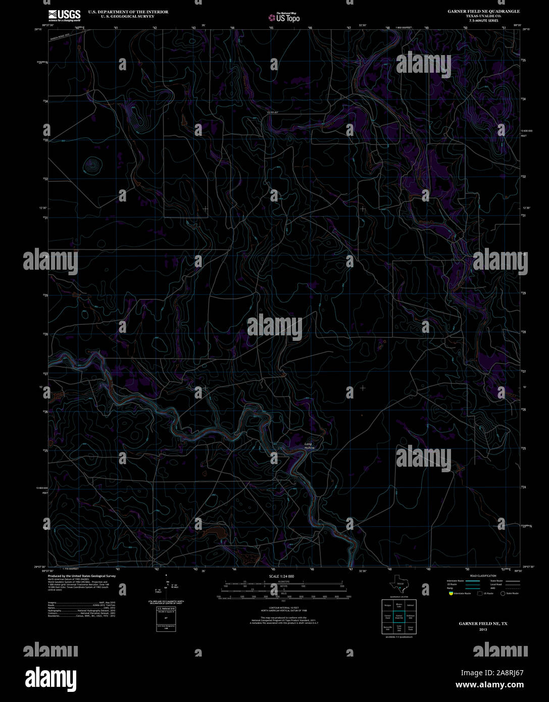 USGS TOPO Map Texas TX Garner Field NE 20130123 TM Inverted Restoration ...