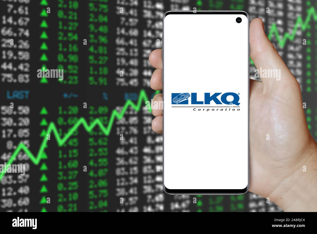 Logo of public company LKQ Corporation displayed on a smartphone ...