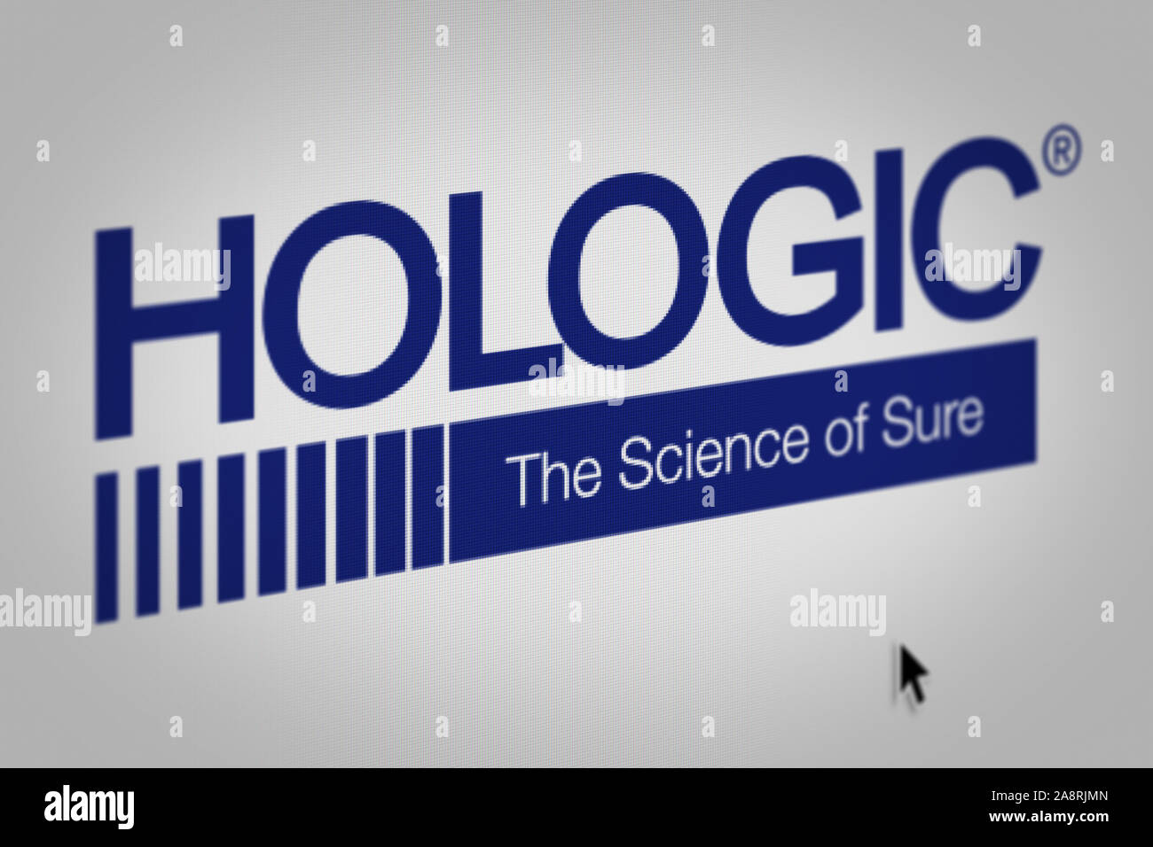 Logo of the public company Hologic displayed on a computer screen in ...