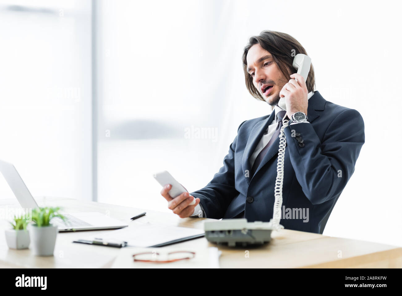 Talking On The Office Telephone