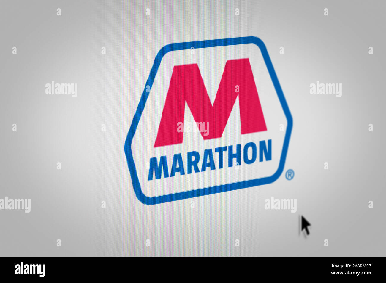 Logo of the public company Marathon Petroleum displayed on a computer ...