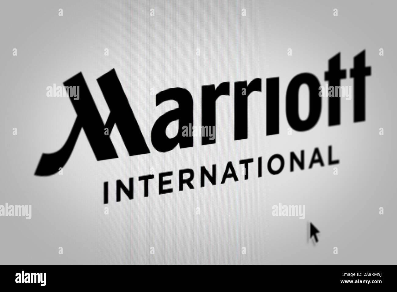Logo of the public company Marriott Int'l. displayed on a computer ...