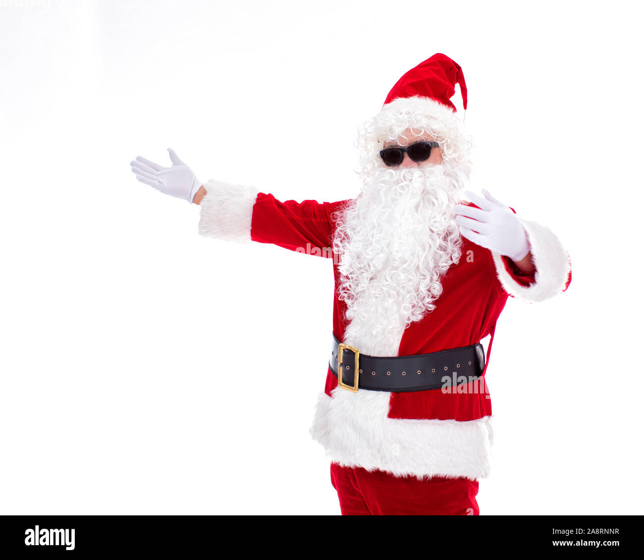 Happy Santa Claus isolated on white background Stock Photo - Alamy