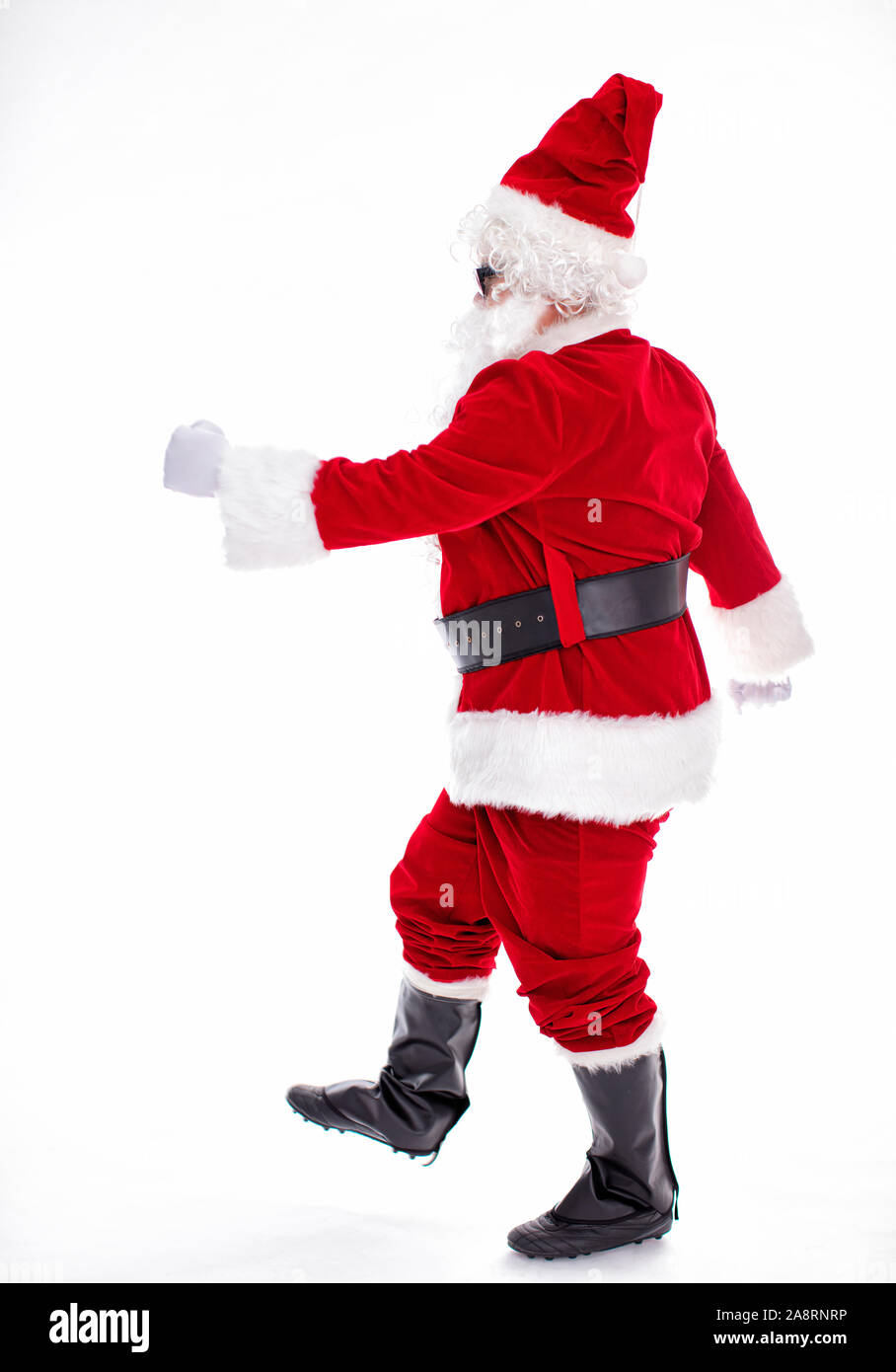 Happy Santa Claus isolated on white background Stock Photo - Alamy