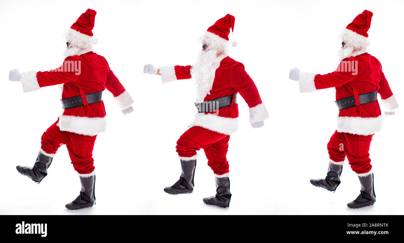 Happy Santa Claus isolated on white background Stock Photo - Alamy