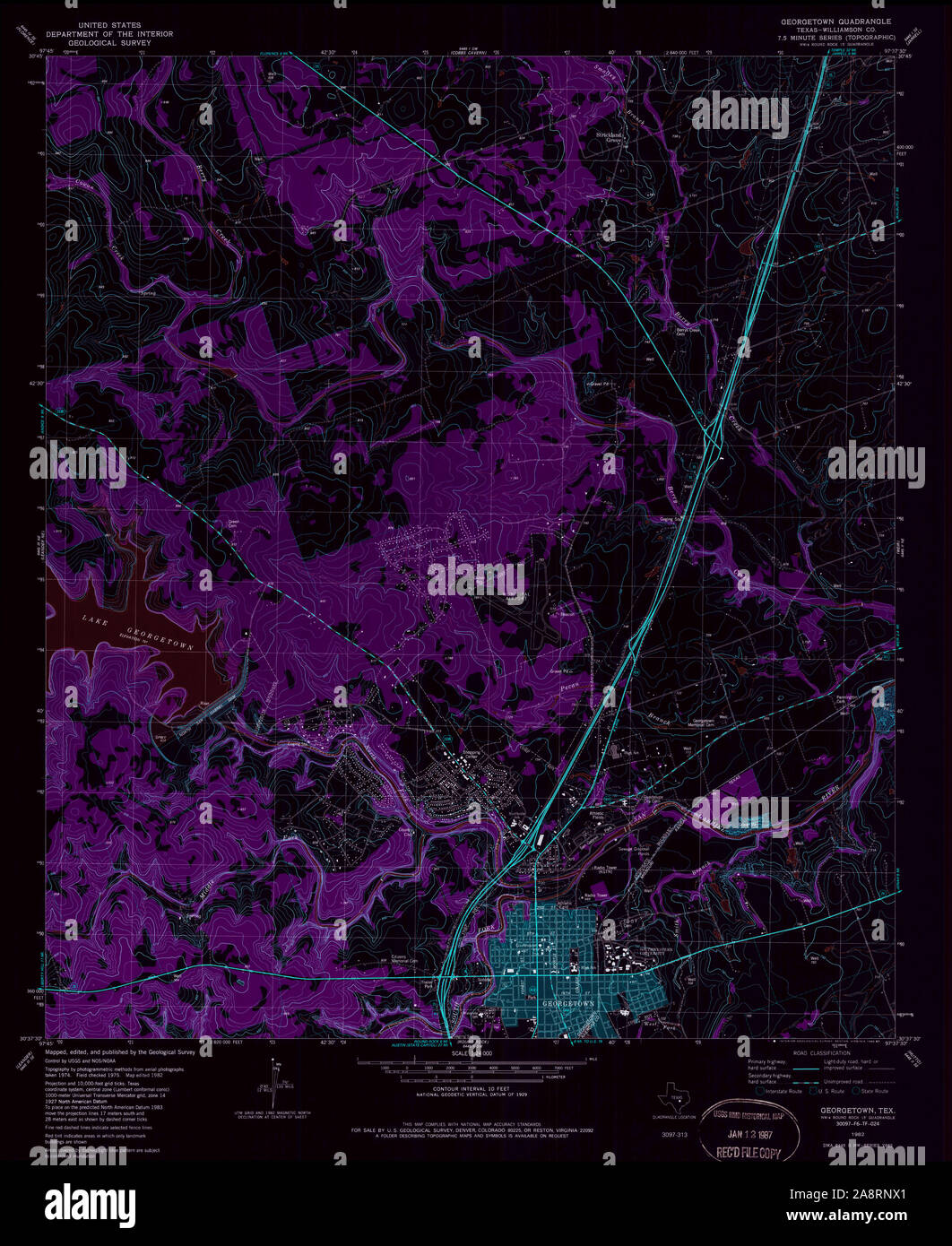 Georgetown texas map hi-res stock photography and images - Alamy