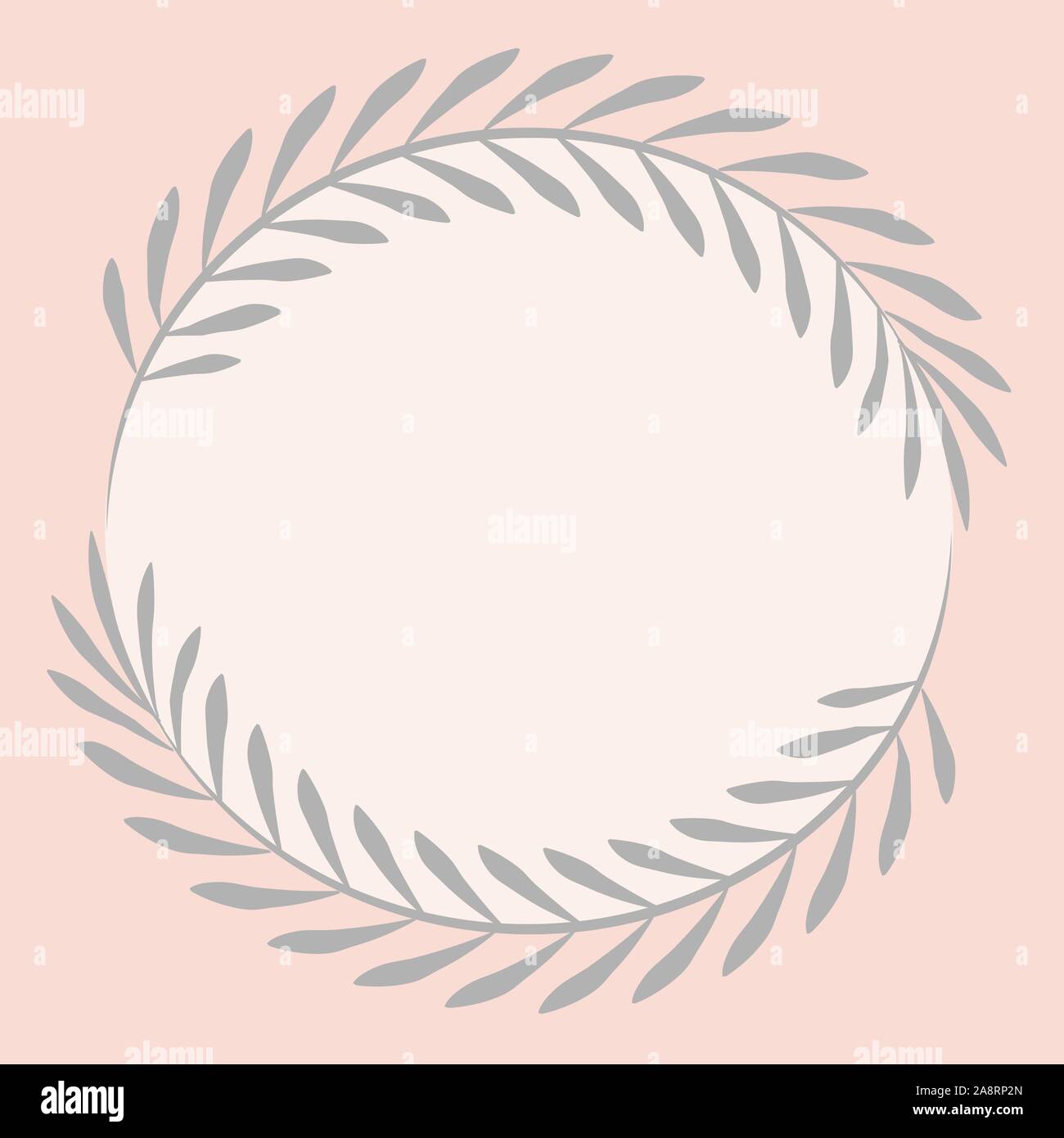 White square frame with simple leaves in the form of a corner Stock ...