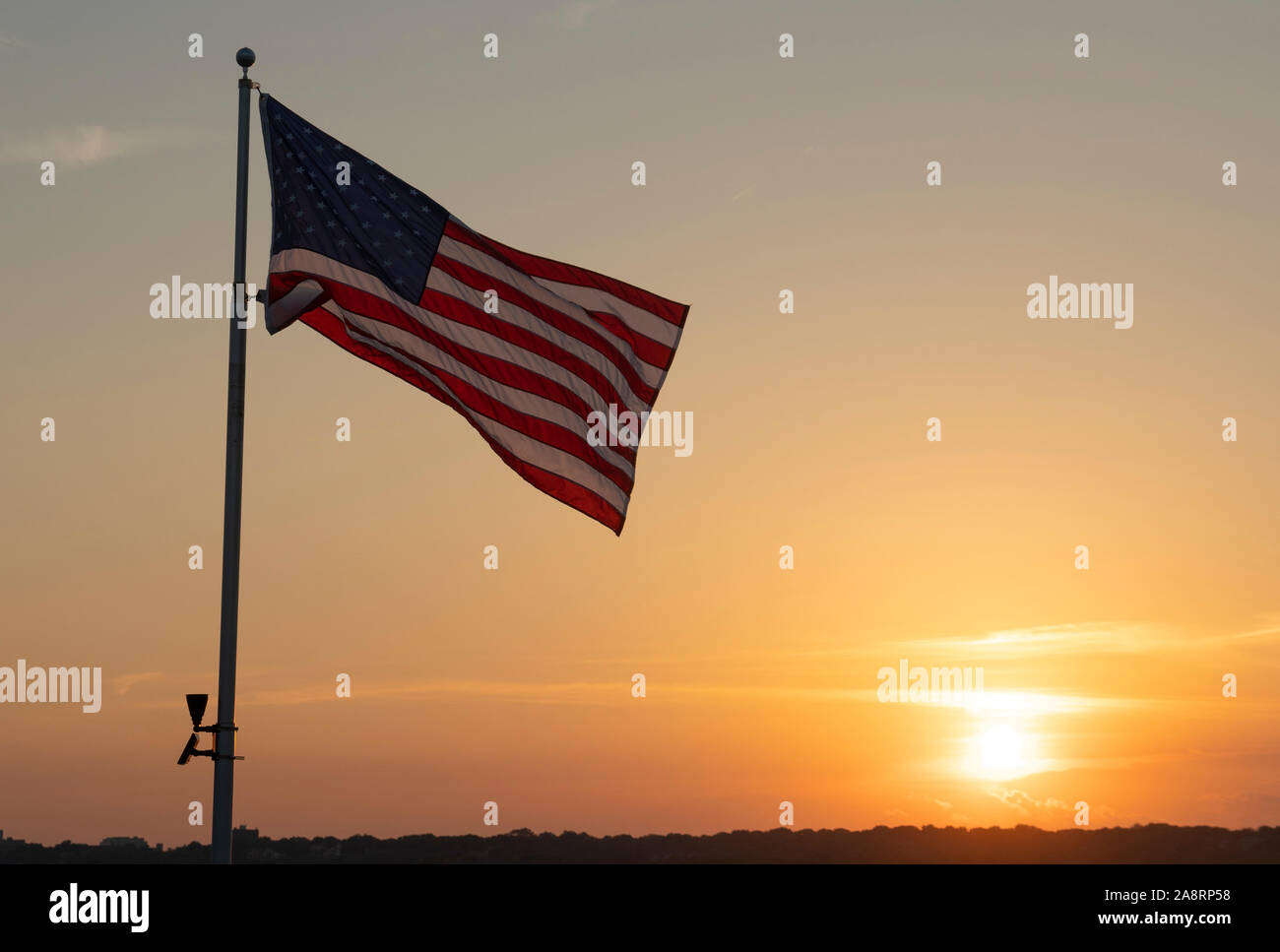 Flag of the United States at Sunset Stock Photo - Alamy