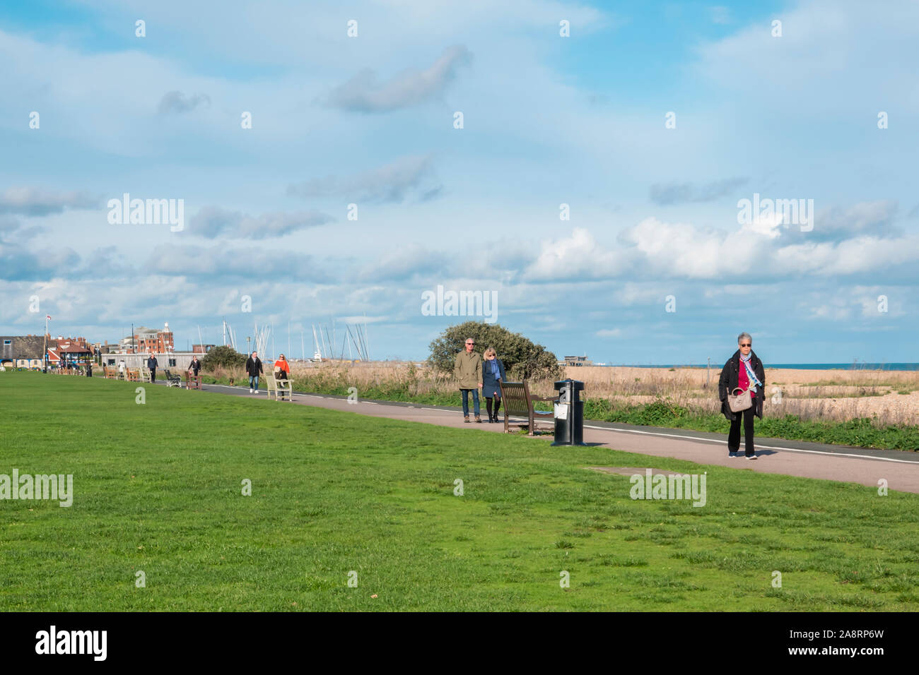 Walking,along the,Saxon Shore Way,Deal,Kent,England Stock Photo - Alamy