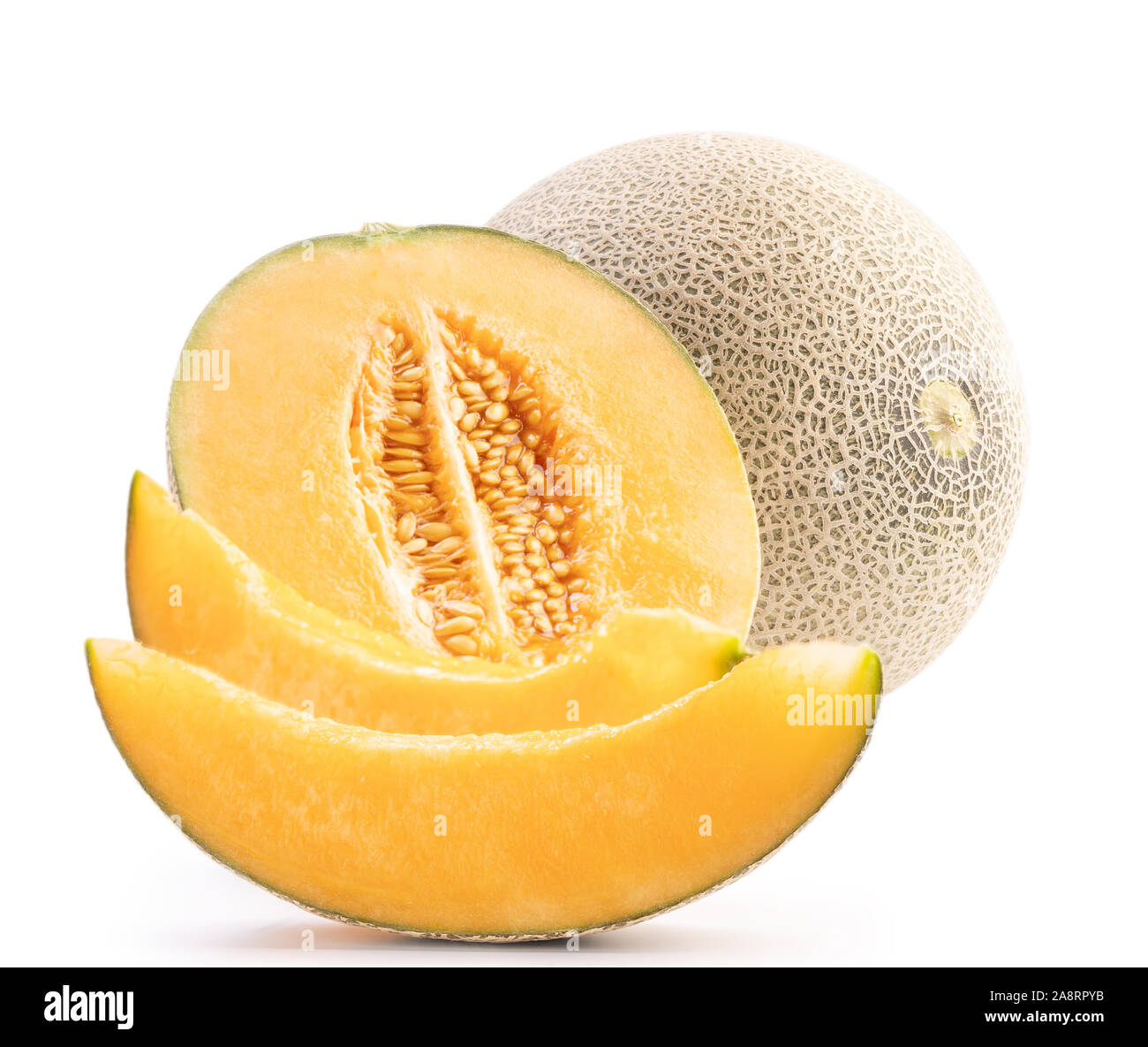 Beautiful tasty sliced juicy cantaloupe melon, muskmelon, rock melon ...