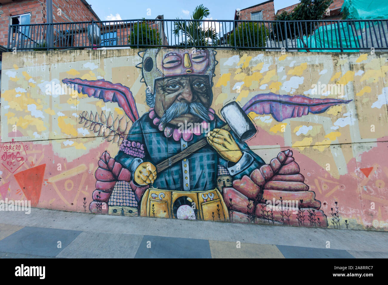 Graffiti in the San Javier district (also known as Comuna 13) in ...