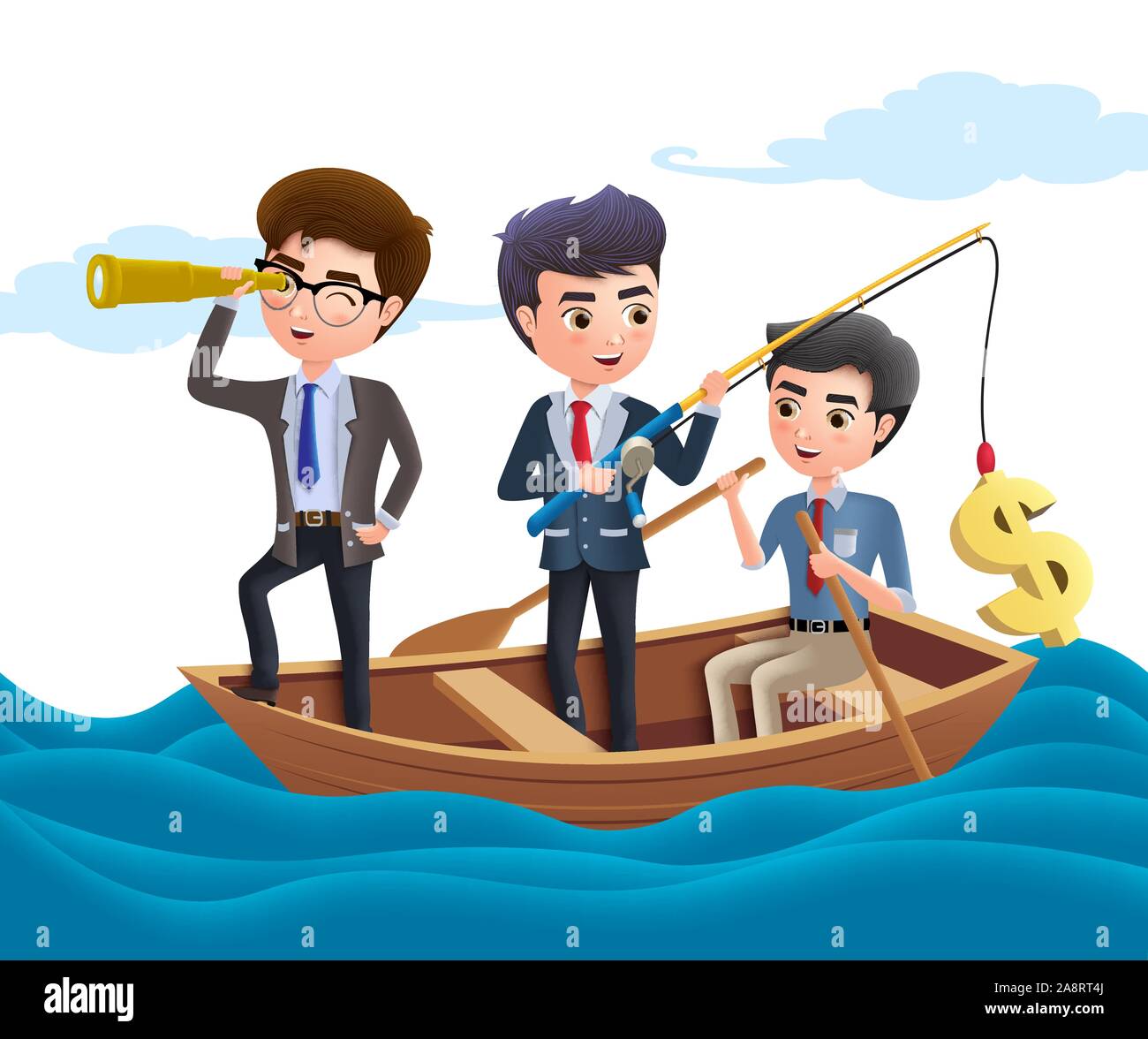 Business character boating vector concept. Business team characters ...