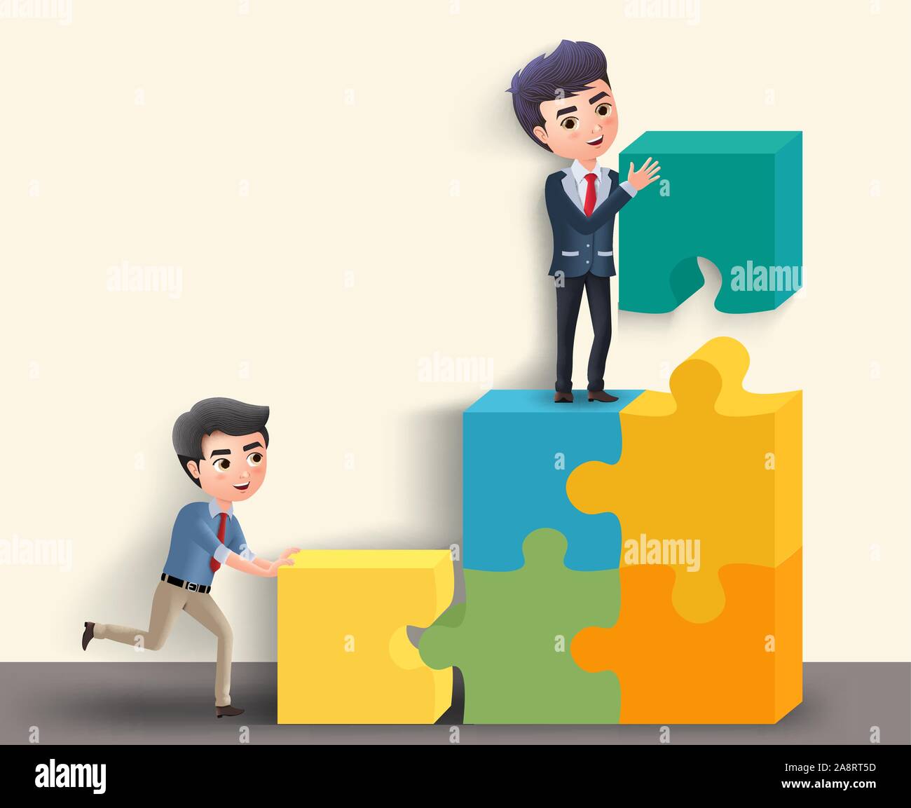 Business characters in team activity vector concept. Male business team ...