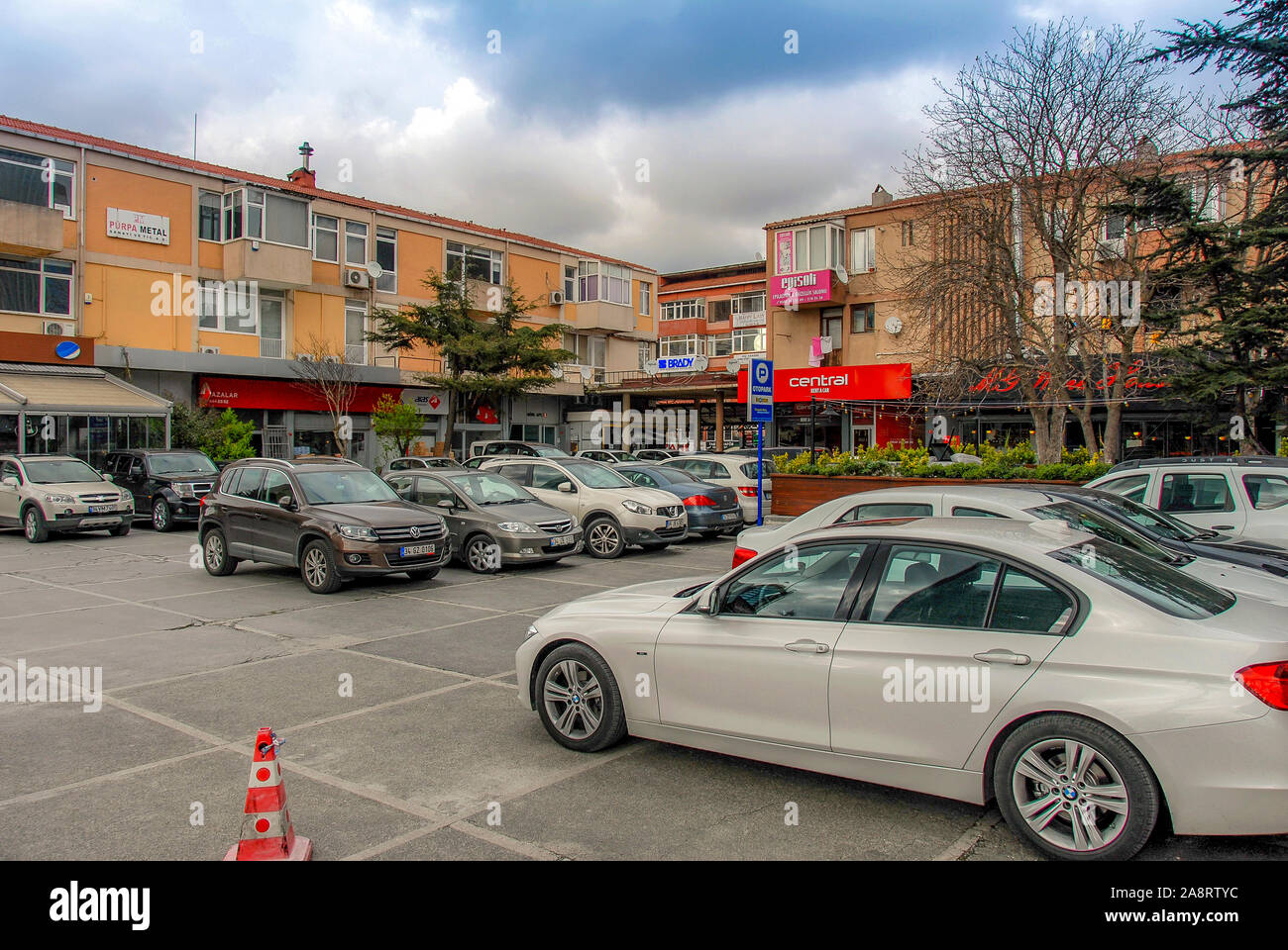 Istanbul, Turkey, 16 March 2016: Wine House, Cafe, Car Park, 4.Levent ...