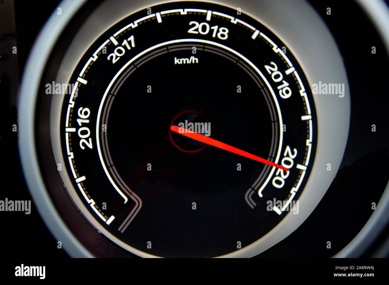 2020 New Year concept,digital speedometer car Stock Photo - Alamy