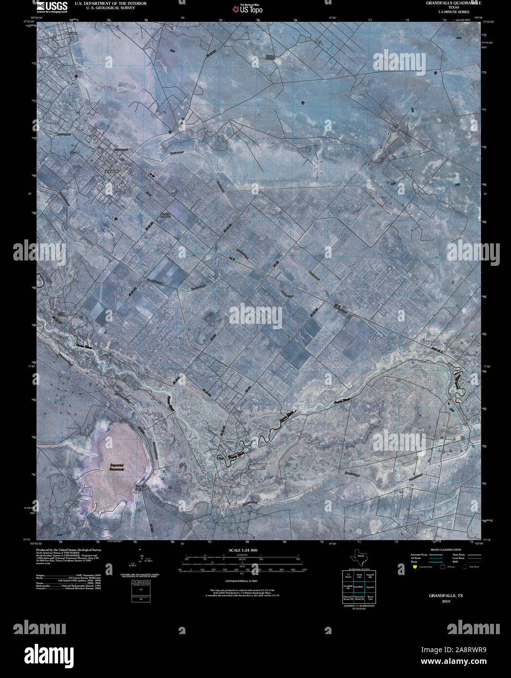 Grandfalls map hi-res stock photography and images - Alamy