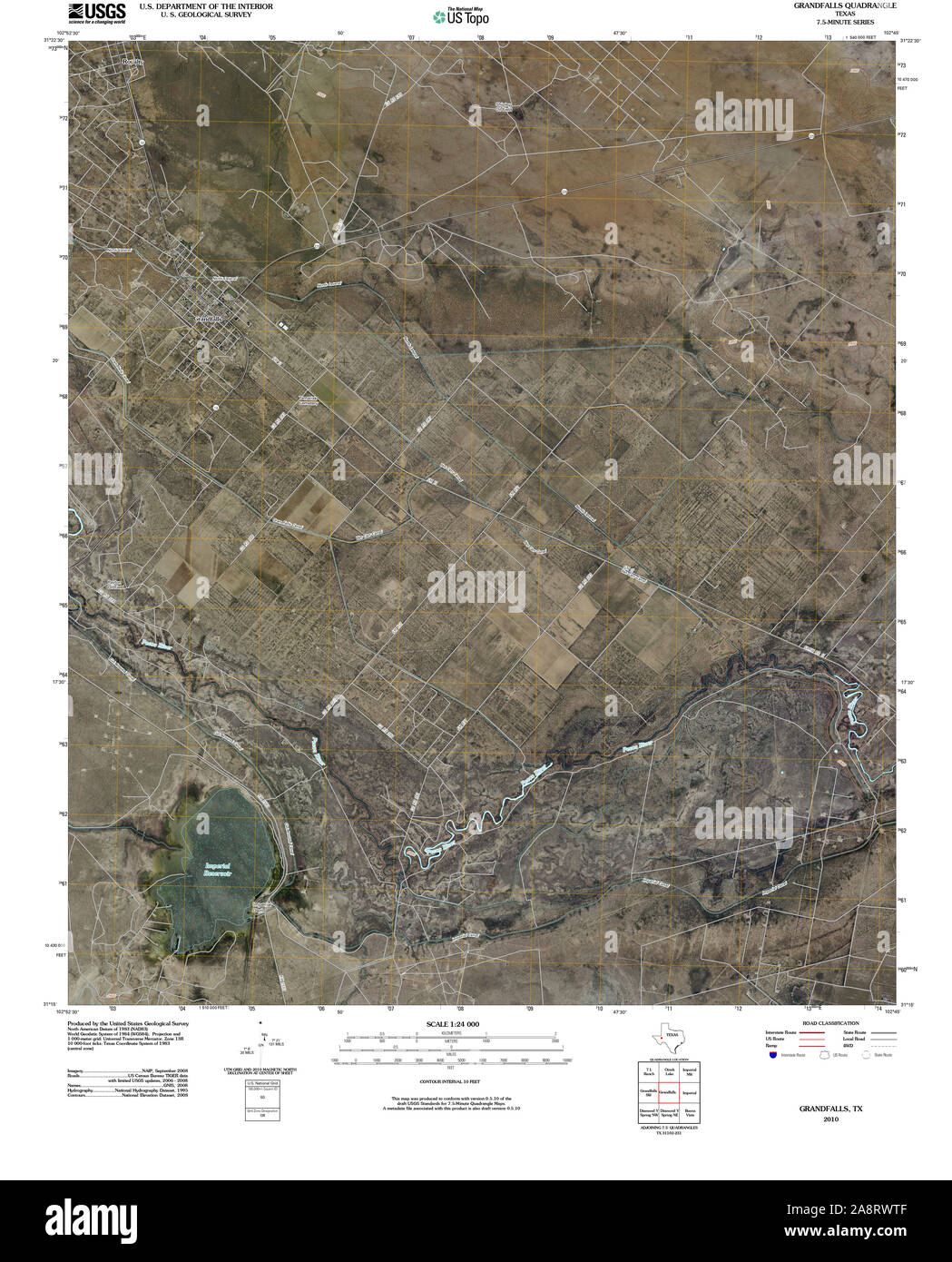 Grandfalls map hi-res stock photography and images - Alamy