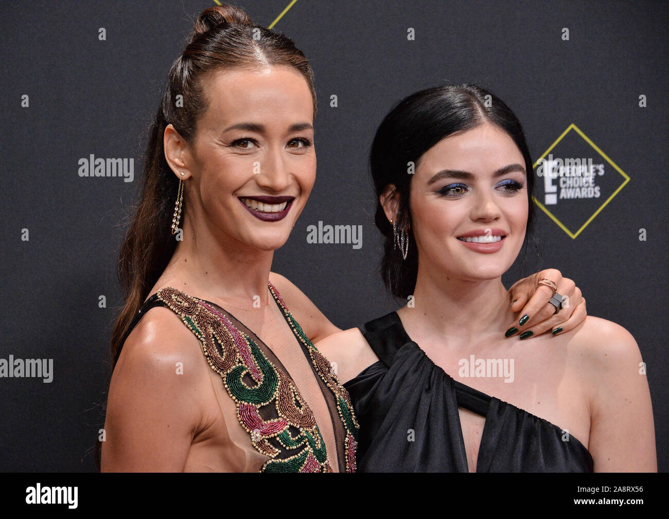 Santa Monica, USA. 10th Nov, 2019. Actors Maggie Q (L) and Lucy Hale ...