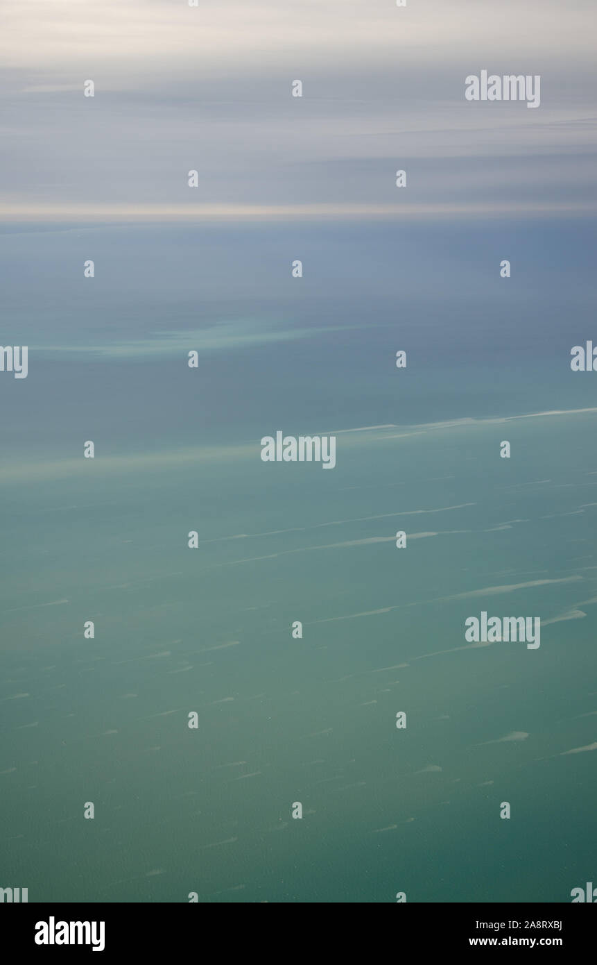 Lake Michigan from an aerial view via airplane Stock Photo - Alamy