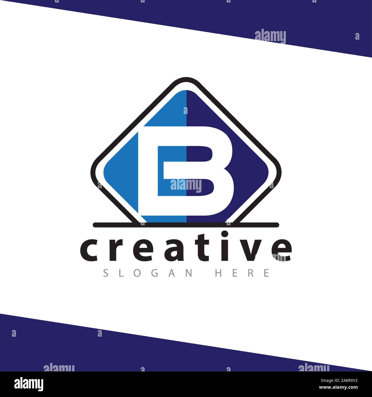 B Letter with plaque square logo icon vector template Stock Photo - Alamy