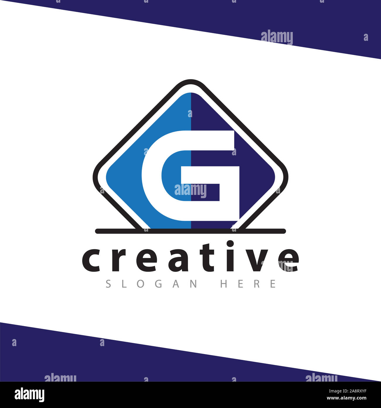 G Letter with plaque square logo icon vector template Stock Photo - Alamy